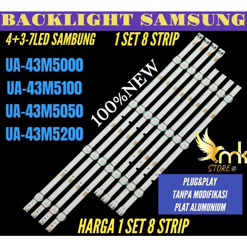 Jual BACKLIGHT TV LED 43 INCH SAMSUNG UA-43M5000-UA-43M5100-UA-43M5050-UA-43M5200 BACKLIGHT TV ...