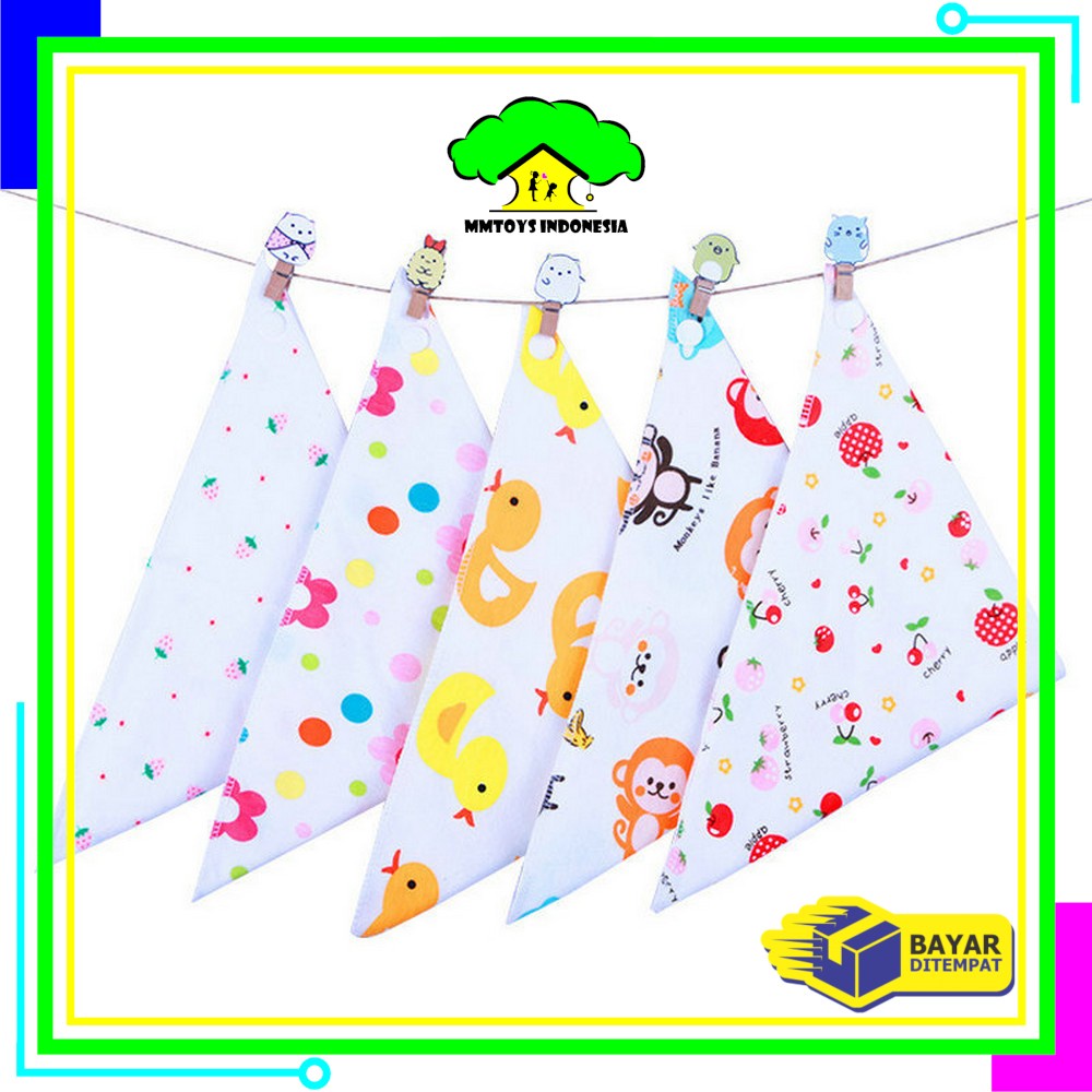 Jual MI-P34 Celemek Makan Bayi Lucu Slaber Segitiga Baby Bibs Slabber ...