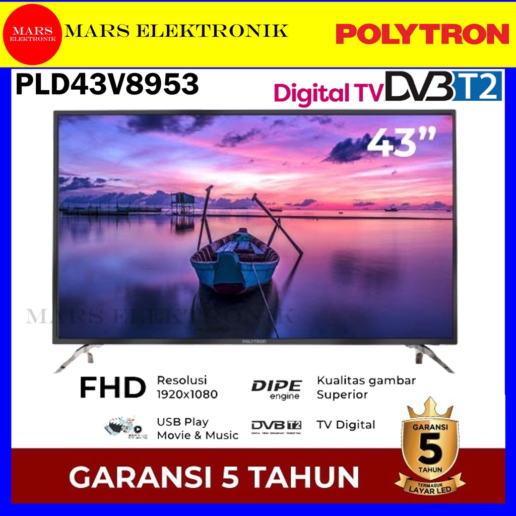 Jual TV LED POLYTRON PLD43V8953 / PLD43v8853 - 43 INCHI DIGITAL TV ...