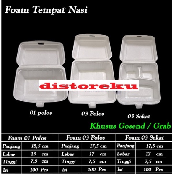 Jual FOAM 03 STYROFOAM SEKAT GABUS NASI KOTAK MAKAN | Shopee Indonesia