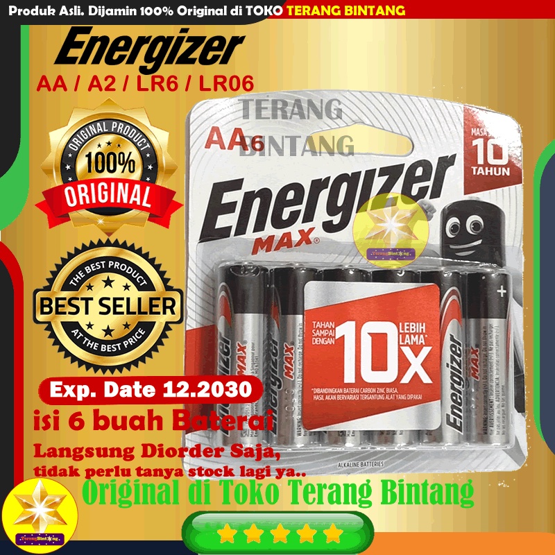 Jual ENERGIZER AA A2 AAA A3 Baterai MAX ALKALINE Baterei Batre Batere Battery | Shopee Indonesia