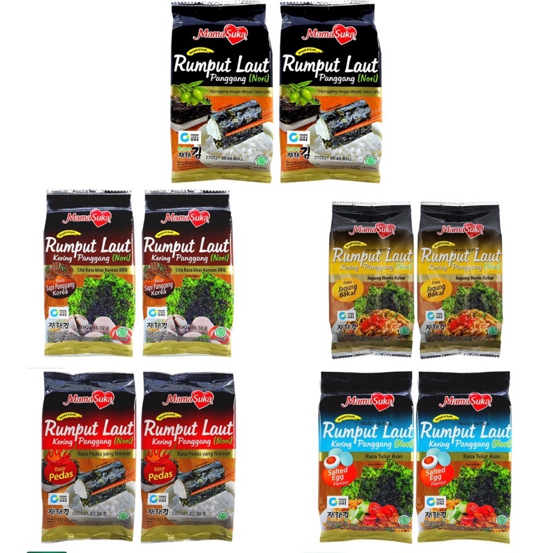 Jual MamaSuka Rumput Laut Panggang Isi 2 / Mama suka / Rumput / Laut ...