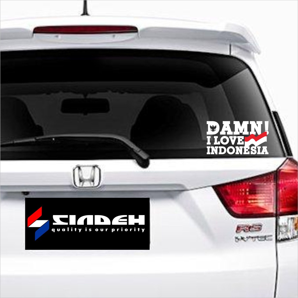 Jual CUTTING STICKER MOBIL DAMN I LOVE INDONESIA 25CM STIKER KACA MOBIL ...