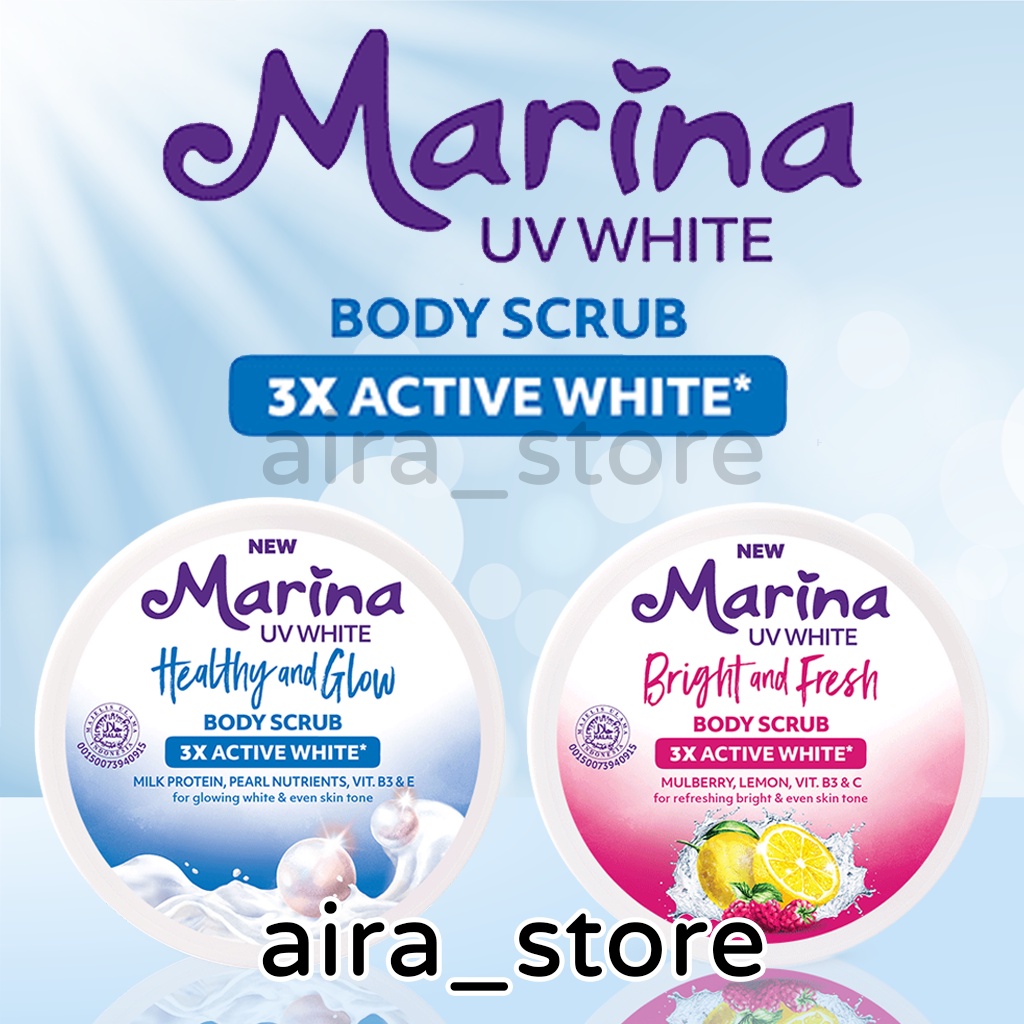 Jual Marina UV White Body Scrub - 200ml | Shopee Indonesia