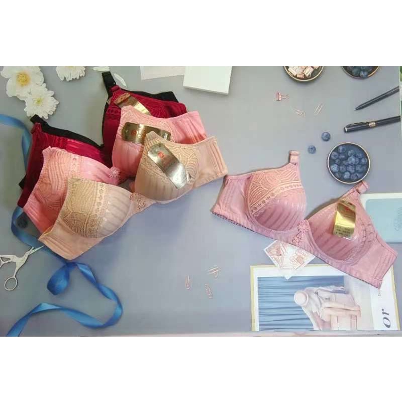 Jual Pakaian Dalam Wanita Bra BH 8960 / Bra 603BH Motif Stripe Busa Tanpa Kawat Kancing 3 Kait ...