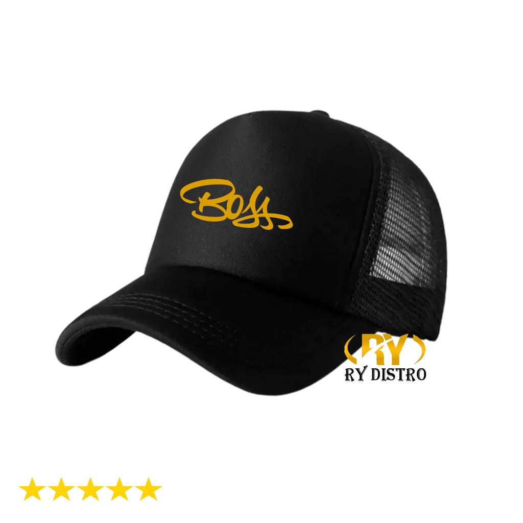 Jual Ry Style - Topi Trucker - Topi Jaring Boss Motif Gold - Topi Keren ...