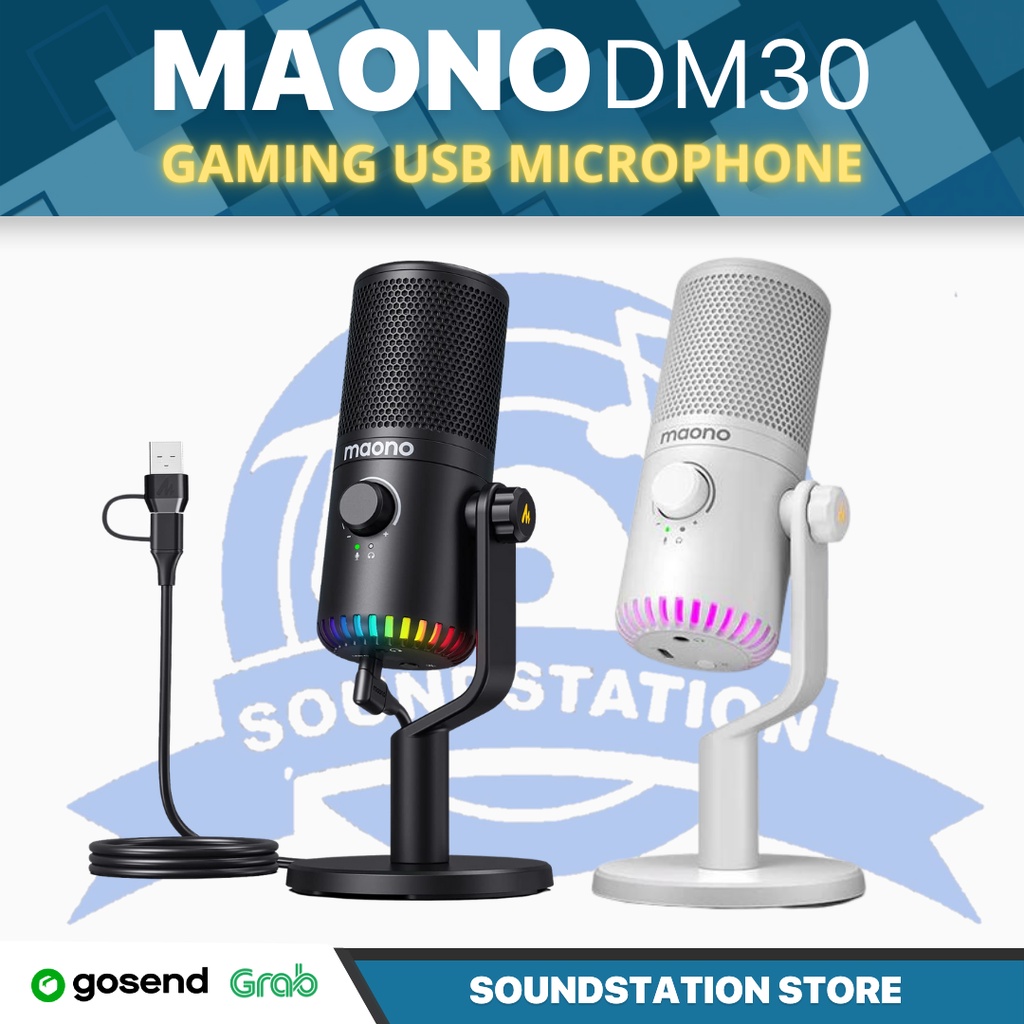 Jual Mic MAONO DM30 USB Gaming RGB Microphone For PC Phone Computer ...
