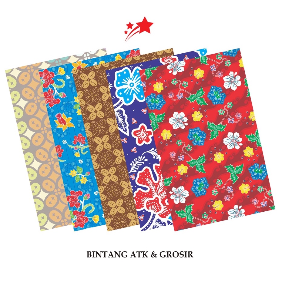 Jual Kertas Kado BINTANG (1Set isi 10Lmbr) Kertas Kado Motif Batik ...