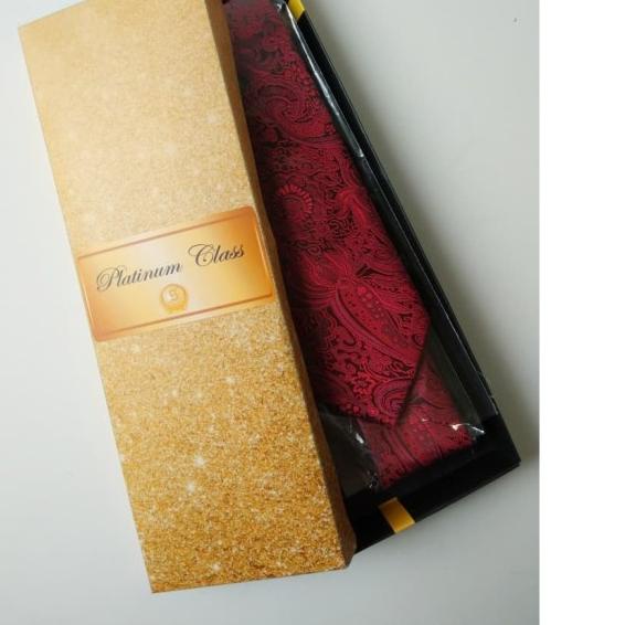 Jual dasi pria import merah red batik platinum class - blm disimpul ...