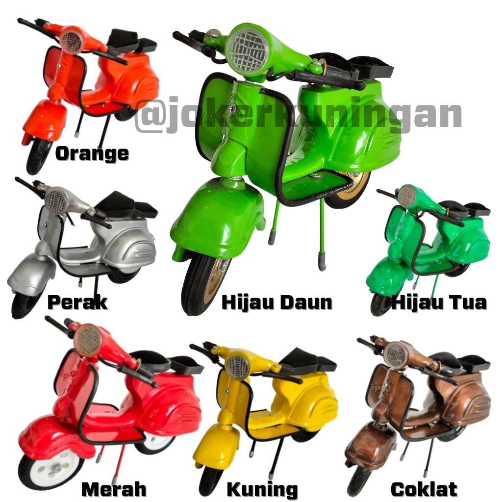 Jual TERMURAH DIECAST MINIATUR SEPEDA MOTOR VESPA KUNO MINIATUR VESPA ...