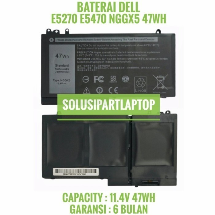 Jual Baterai Laptop Dell Latitude E5270 E5470 E5570 NGGX5 47WH | Shopee ...