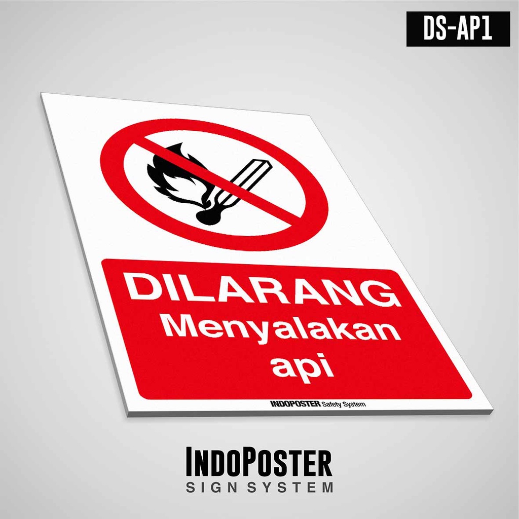 Jual Safety Sign Rambu K3 PVC Standard ISO 7010 Dilarang Menyalakan Api ...