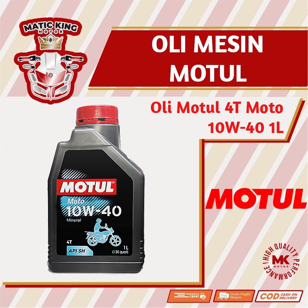 Jual Motul Oli Mesin Moto 10W-40 4T JASO MA2 API SH 1L | Shopee Indonesia
