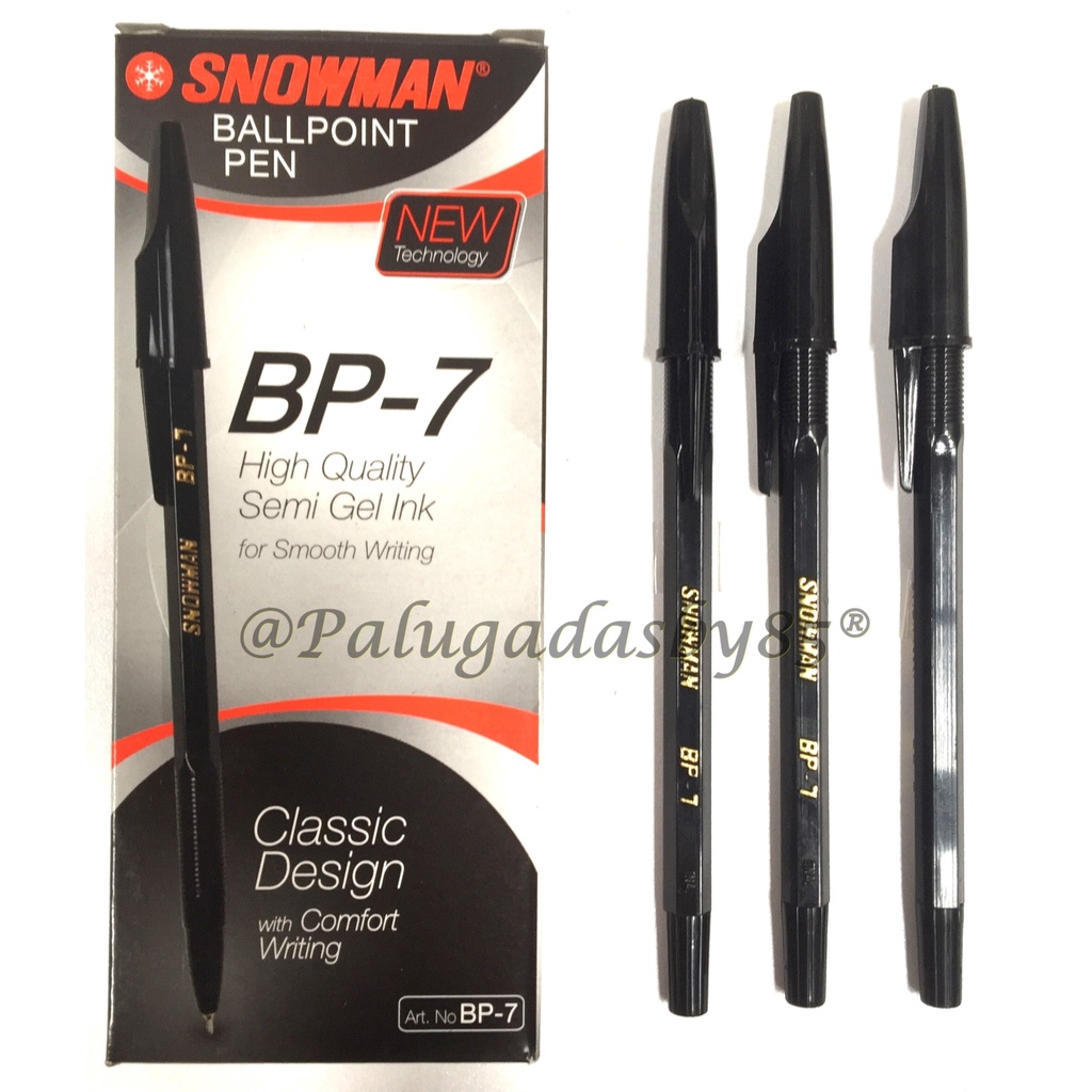 Jual Pulpen SNOWMAN BP-7 (1 Pak Isi 12 Pcs) / Ballpoint SNOWMAN BP-7 / Bolpen SNOWMAN BP 7 ...