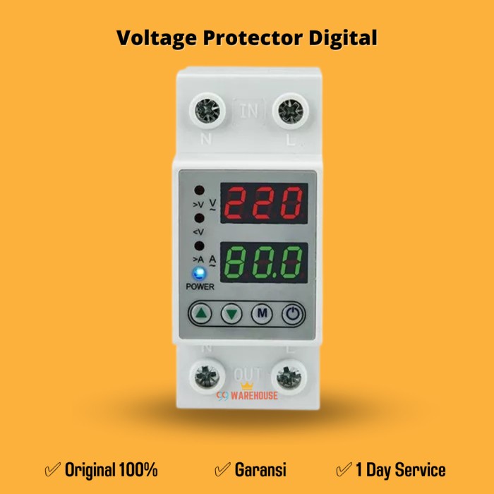 Jual Ajustable Under Over Voltage Digital / Voltage Protector 220V 40A ...