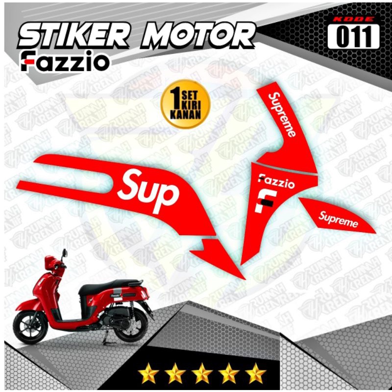Jual Decal Sticker Striping Variasi Yamaha Fazzio 125 - Yamaha Fazzio Hybrid |Decal Fazzio - Lis ...