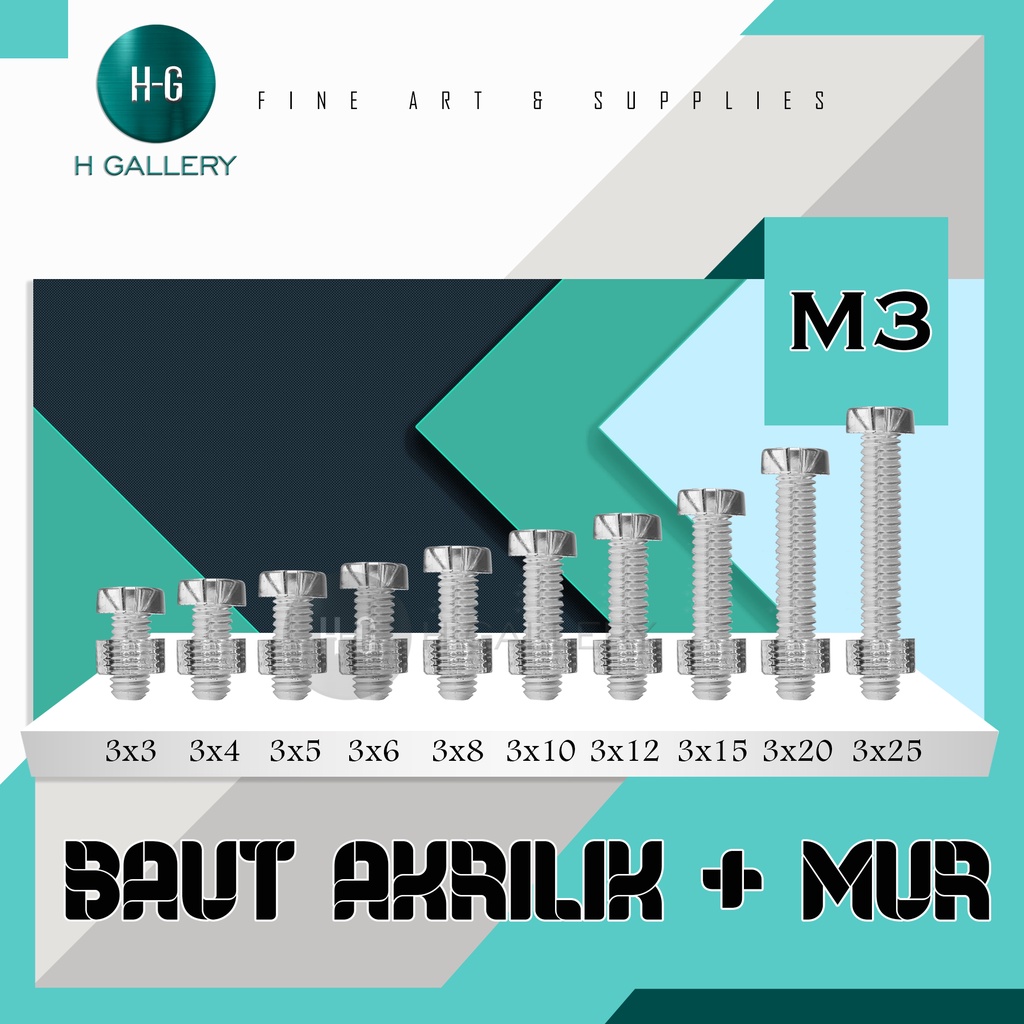 Jual BAUT / MUR AKRILIK M3 TRANSPARAN 3MM, 4MM, 5MM, 6MM, 8MM, 10MM ...