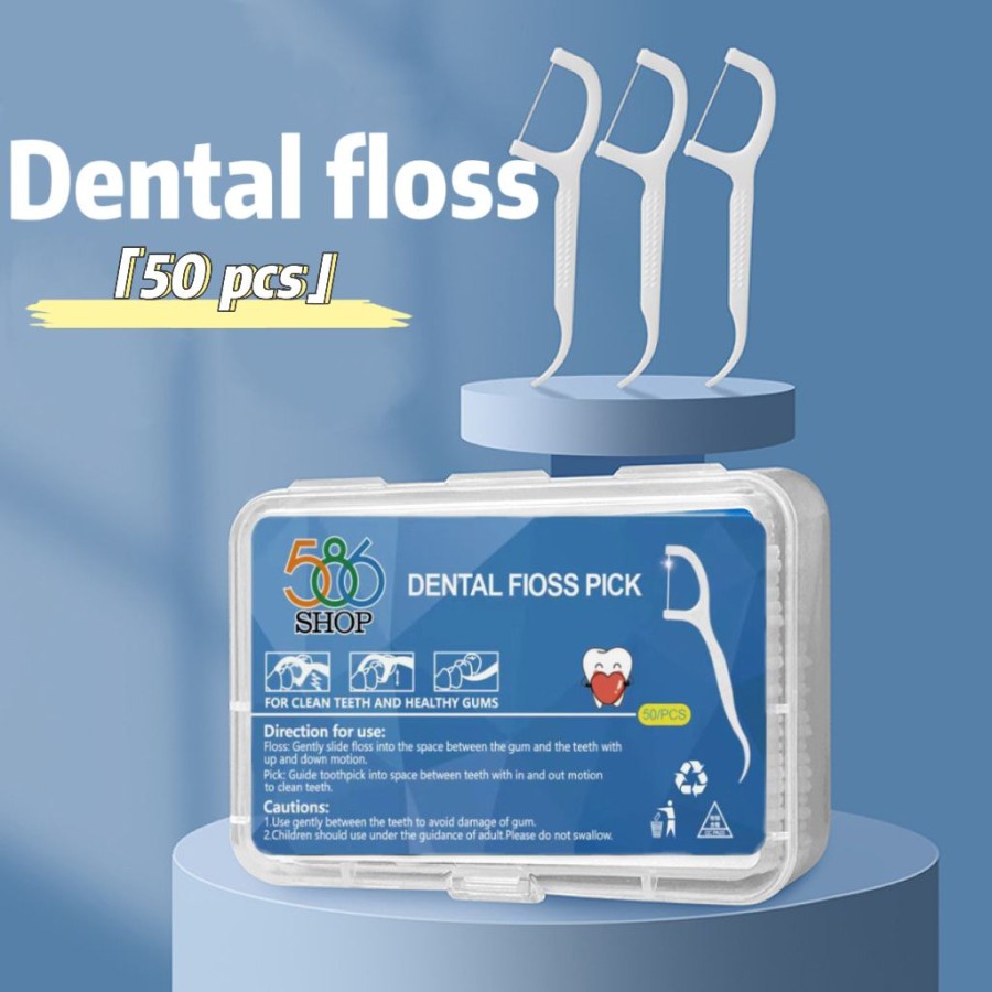 Jual Tusuk Gigi Dental Floss isi 50 pcs/box Benang Tusuk Gigi | Shopee ...