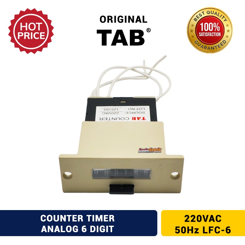 Jual Counter Timer Analog 6 digit dengan tombol reset 220VAC 50Hz LFC-6 TAB | Shopee Indonesia