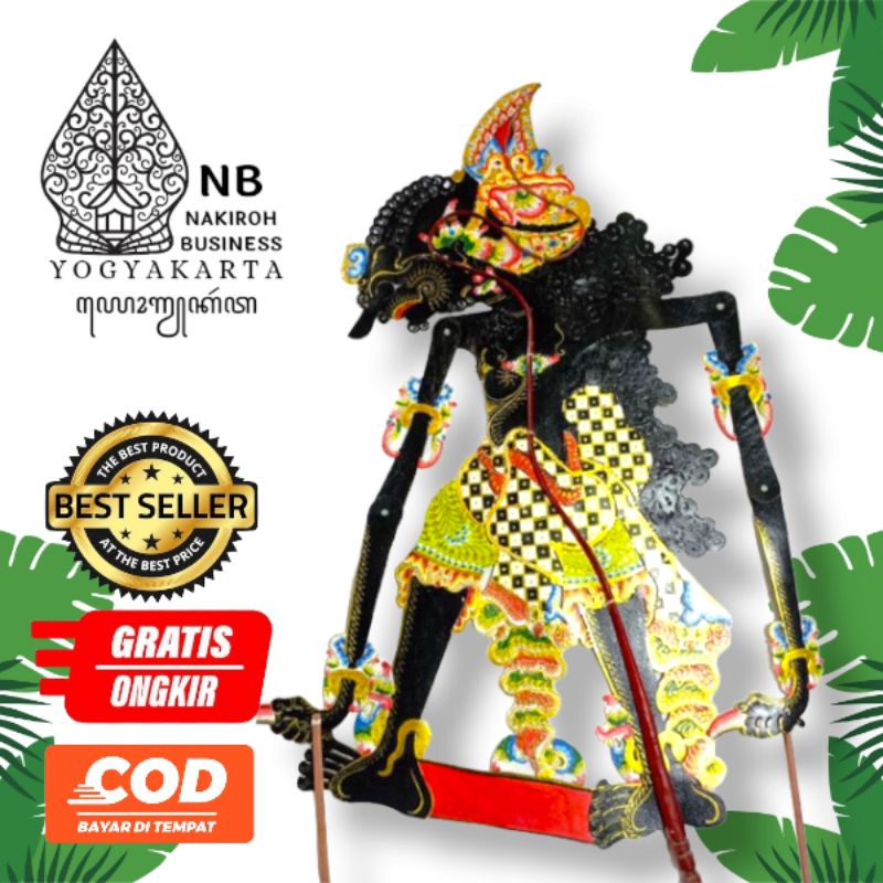 Jual NAKIROHBUSINESS Wayang Kulit Asli JAGALABILAWA Hitam Alusan Ukuran 60cm Standar Dalang ...