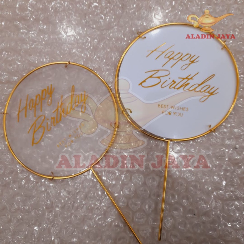 Jual Topper Acrylic Happy Birthday Bulat Gold | Shopee Indonesia