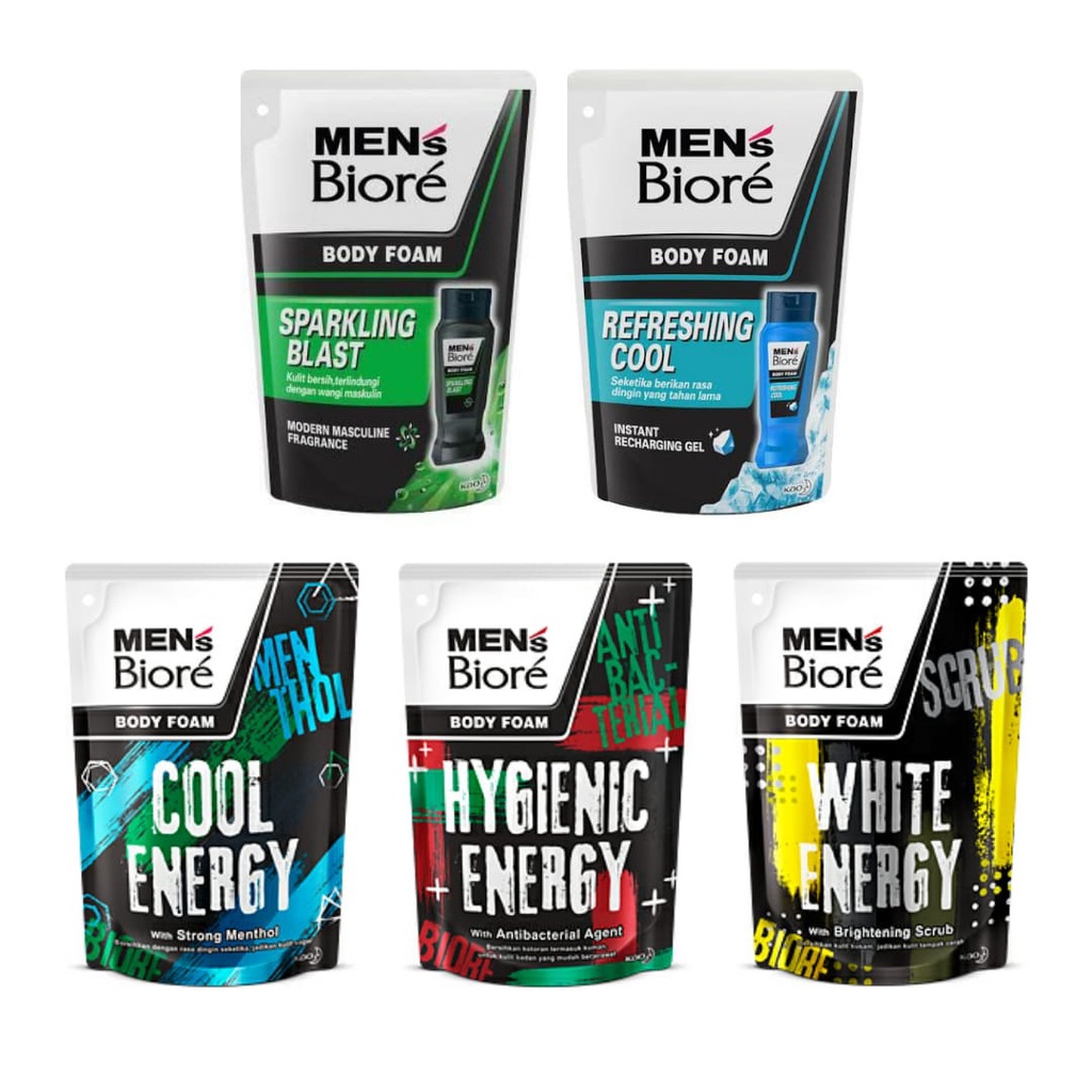 Jual Mens BIORE Body Foam White / Cool / Hygienic Energy / Lively ...