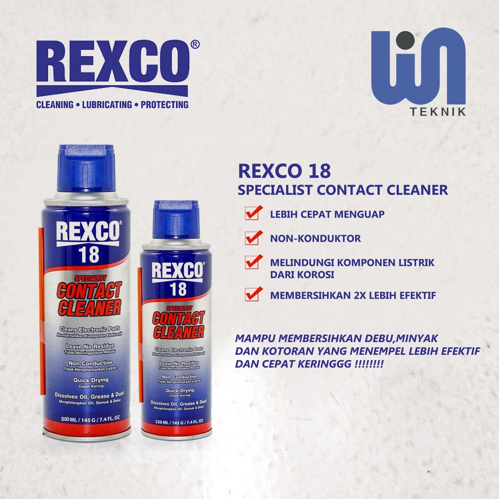 Jual REXCO 18 CONTACT CLEANER / PEMBERSIH KOMPONEN LISTRIK | Shopee ...