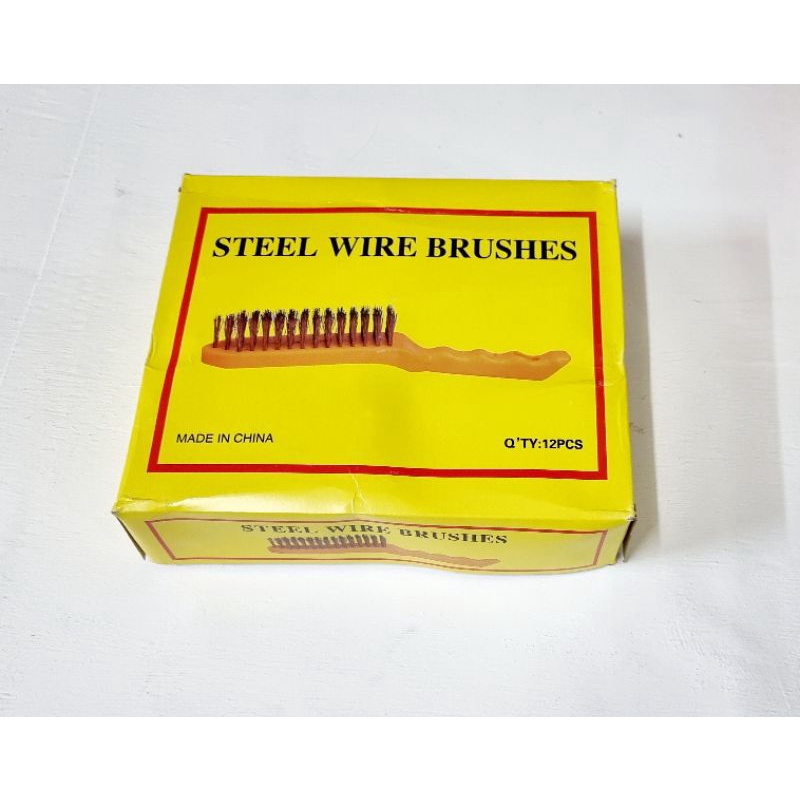 Jual Sikat kawat kuningan 6baris gagang plastik PVC kuning made in ...