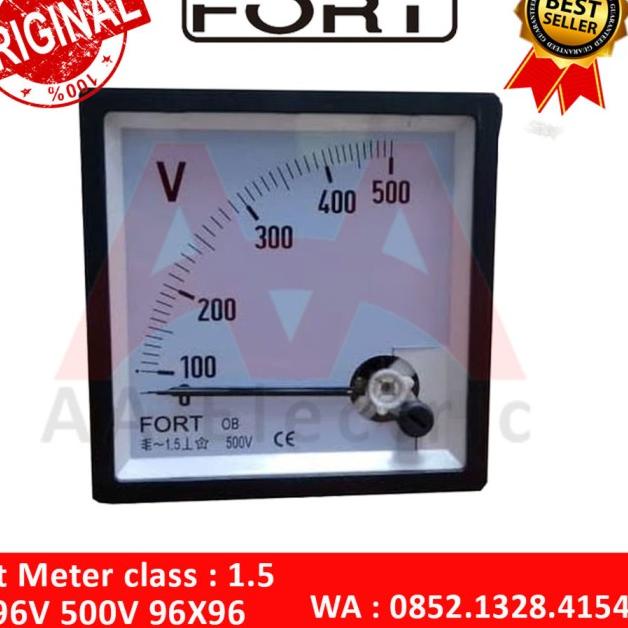 Jual Voltmeter FT-96V / Volt Meter FT96V Analog 500V Uk 96x96 Fort ...