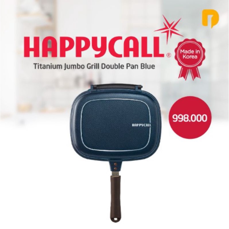 Jual Happycall Titanium Jumbo Grill Double Pan Blue | Shopee Indonesia