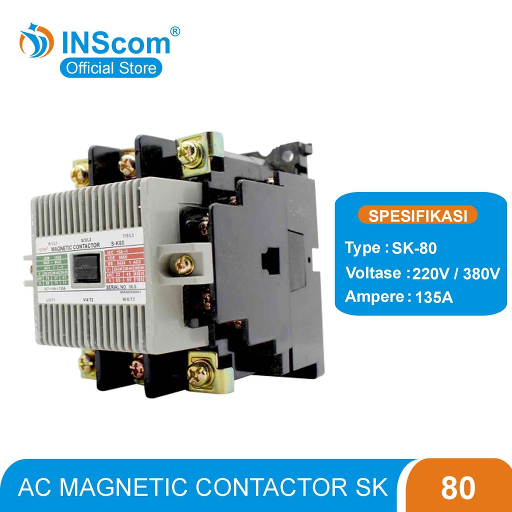 Jual MAGNETIC CONTACTOR SK-80 220V 380V INSCOM / AC KONTAKTOR SK 80 INSCOM | Shopee Indonesia