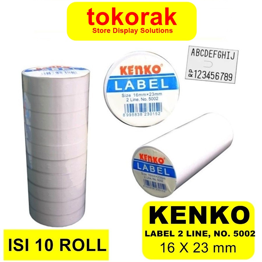 Jual KENKO STICKER LABEL HARGA 2 BARIS LINE ISI REFILL STIKER 2 LINE ...