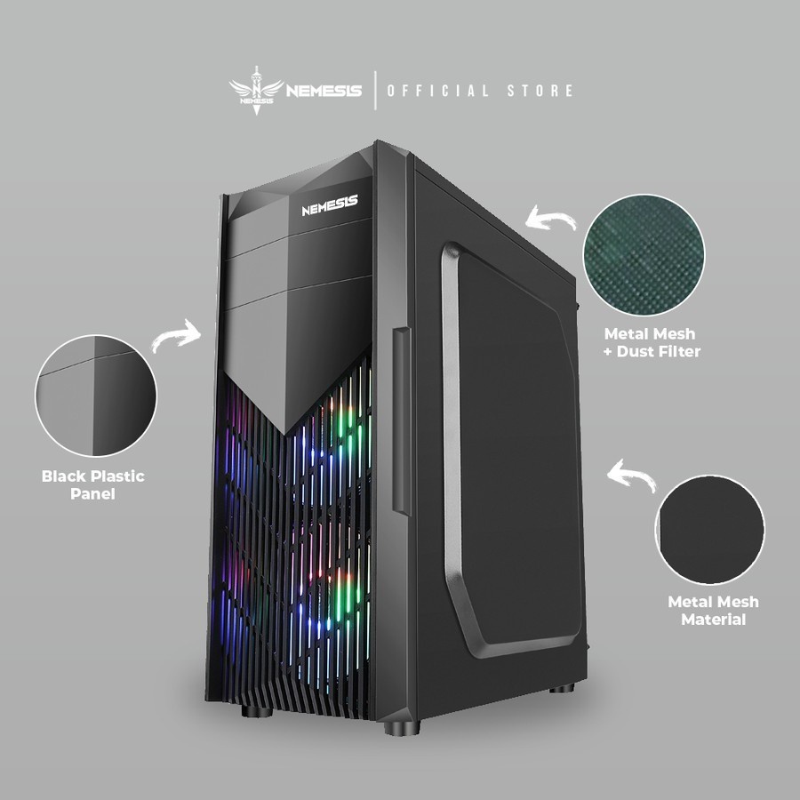 Jual CASING PC Gaming NYK Nemesis T10 T50 SCYLLA Black & White ...