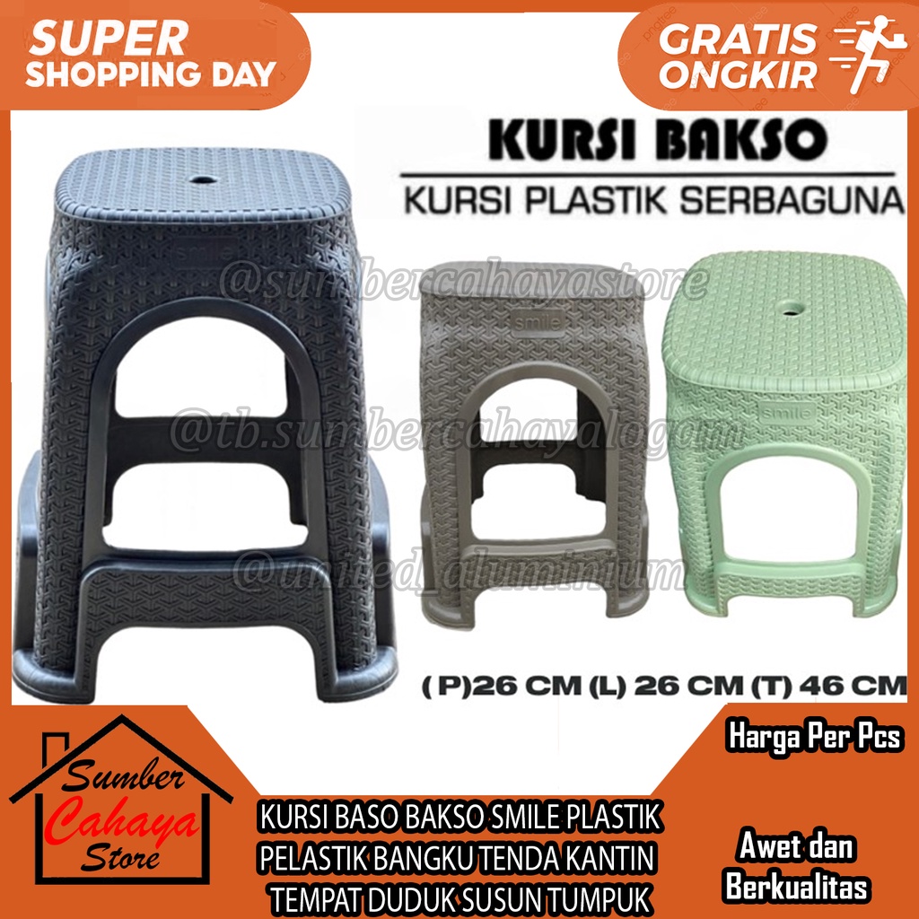 Jual KURSI BASO BAKSO SMILE PLASTIK PELASTIK BANGKU TENDA KANTIN TEMPAT ...