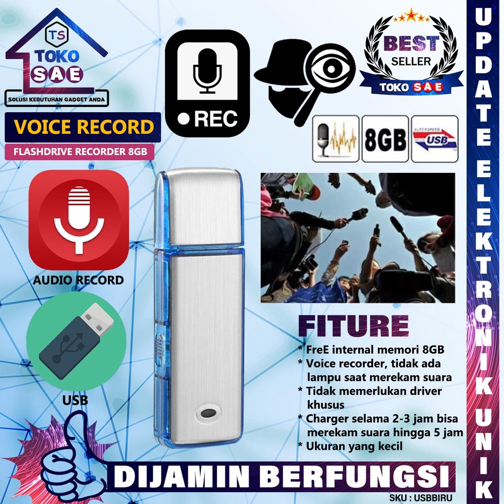 Jual USB Flashdrive Audio Recording Alat Perekam Suara Digital Soun ...