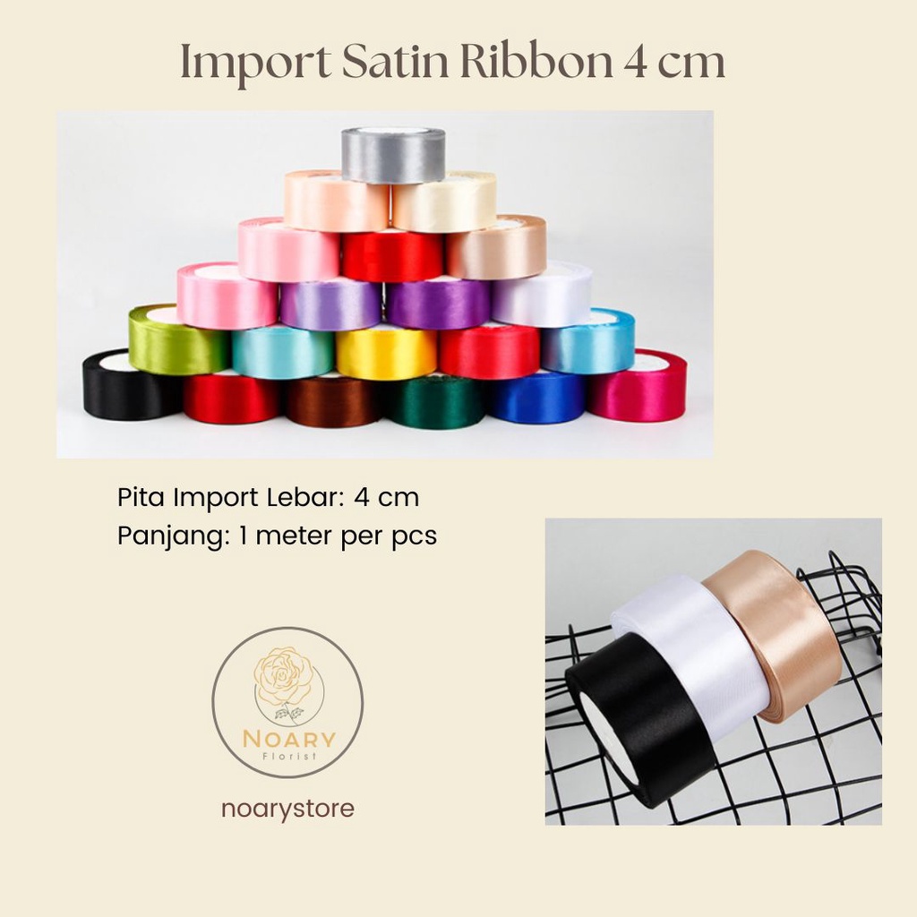 Jual Import Satin Ribbon 4 CM / Pita Satin / Ribbon / Pita Import ...