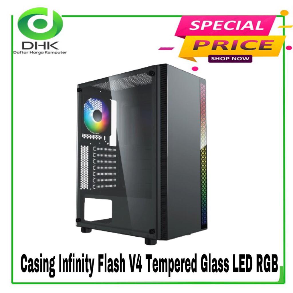 Jual Casing INFINITY FLASH V4 Tempered Glass LED RGB | Shopee Indonesia