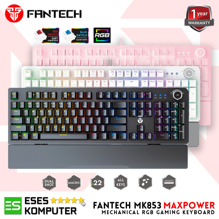 Jual Keyboard Fantech MK853 MK-853 MaxPower - Gaming - Mechanical ...