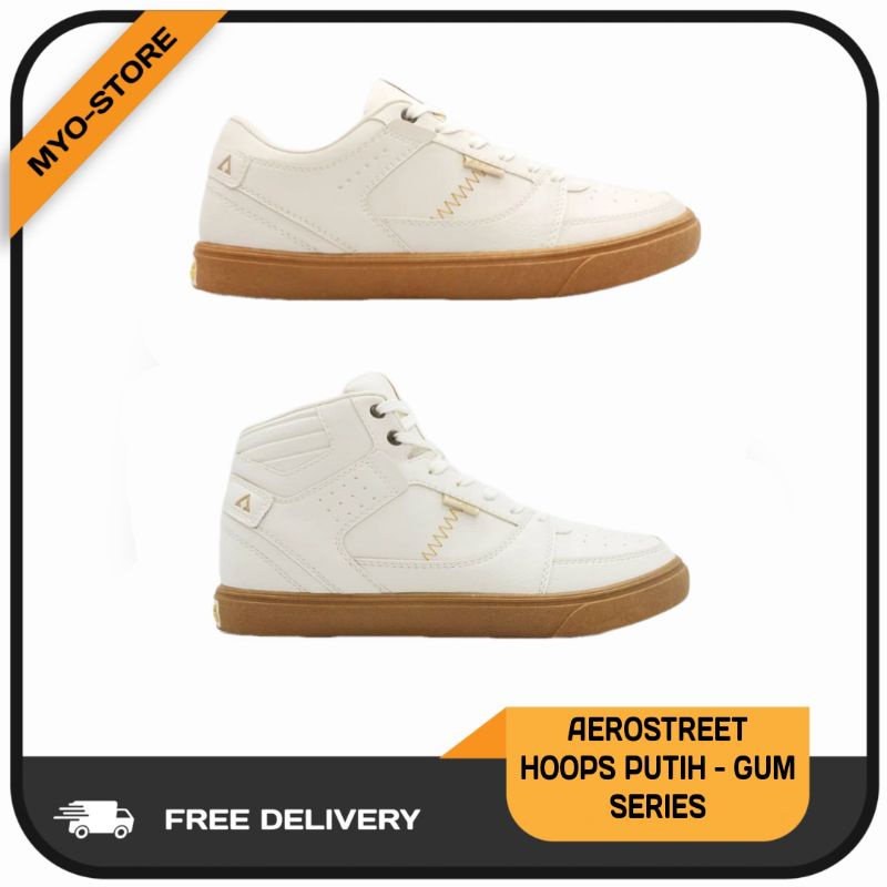 Jual AEROSTREET HOOPS LOW/HIGH PUTIH GUM SERIES ORIGINAL | Shopee Indonesia