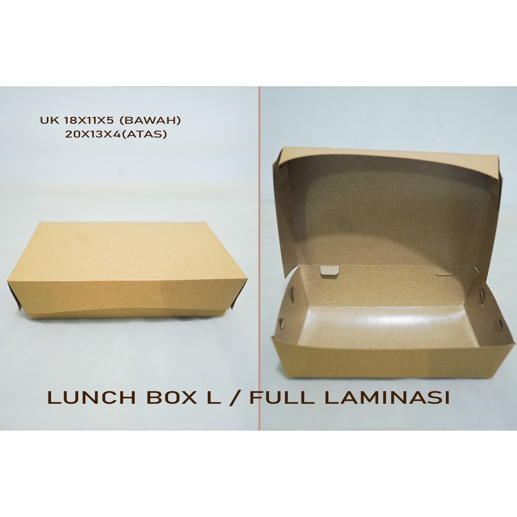 Jual Box Kraft Lunchbox uk L Dus Coklat Kotak Nasi / Mie | Shopee Indonesia
