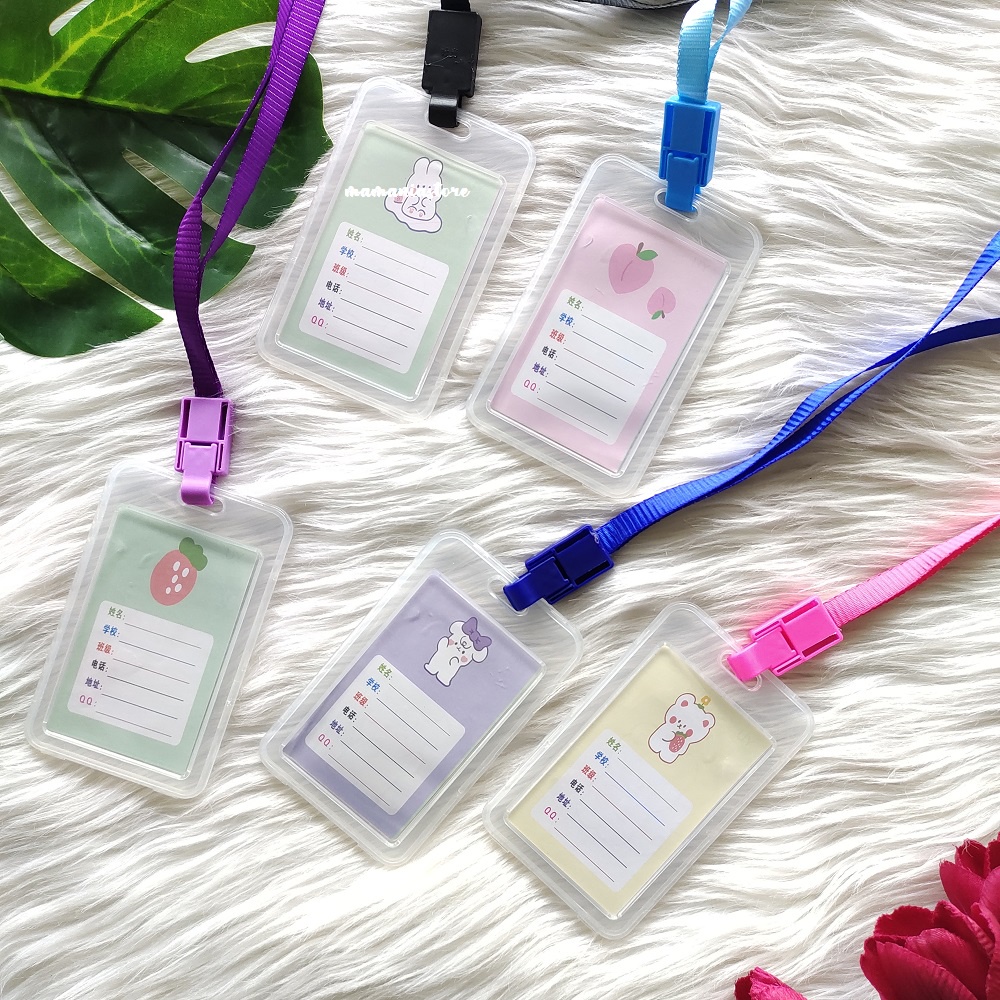 Jual Id Card Karakter Name Tag Aesthetic Transparan Gantungan Kartu ...