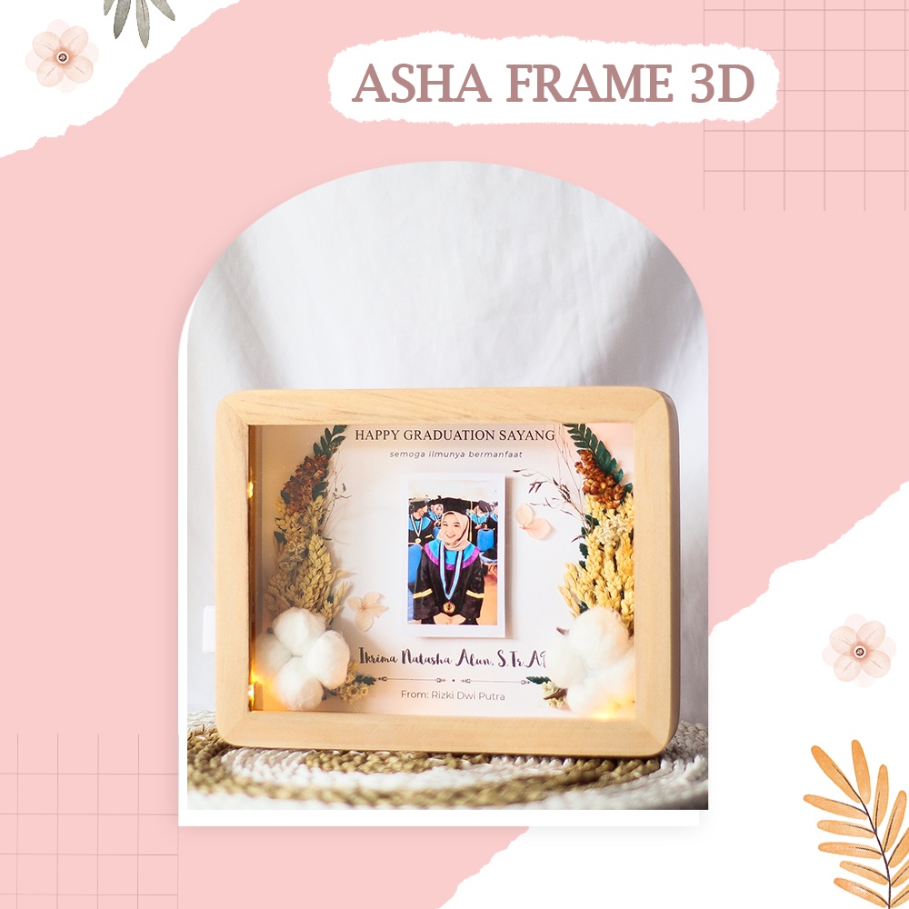 Jual ASHA FRAME 3D | FRAME RUSTIC | UNTUK WISUDA | BIRTHDAY | WEDDING ...
