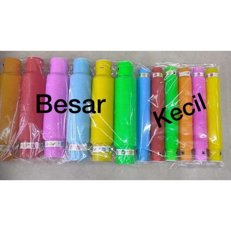 Jual mainan viral pop pipes pipa neon nyala 12pc tubes sensory fidget ...