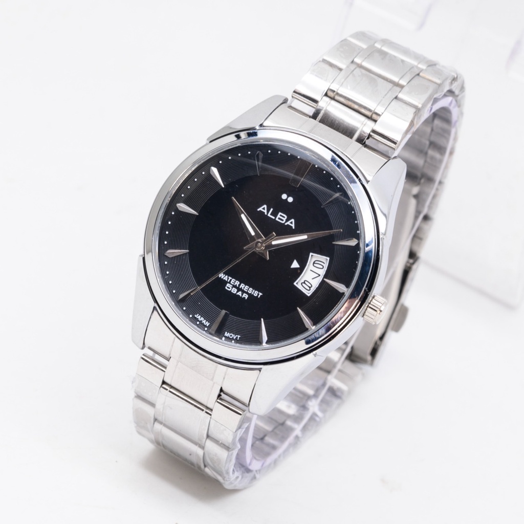 Jual SIGNATURE Jam Tangan Couple ALBA Rantai Stainless Tanggal Aktif ...