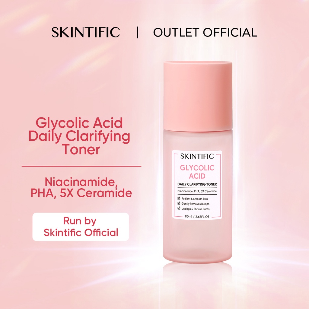 Jual COD - SKINTIFIC GLYCOLID ACID DAILY CLARIFYING TONER 80ML | Shopee ...