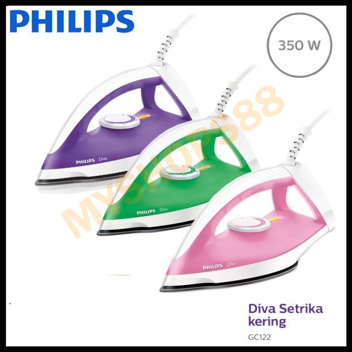 Jual Philips Diva GC 122,Philips Dry Iron Diva GC 122 - Hijau | Shopee Indonesia