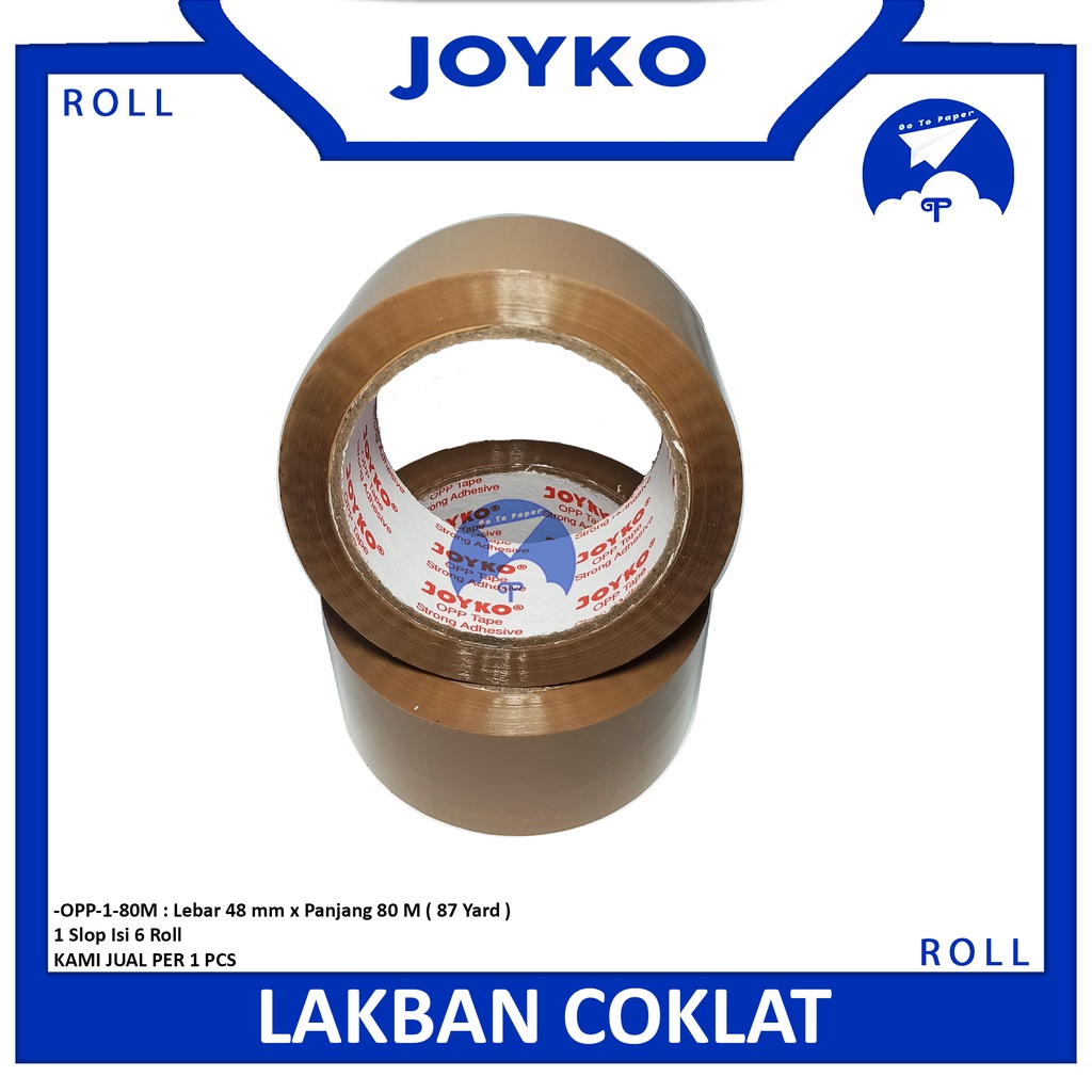 Jual JOYKO - Jual Produk Lakban - Opp Tape Bening & Coklat 2 Inch x 80 Meter 48mm x 80m - ROLL ...