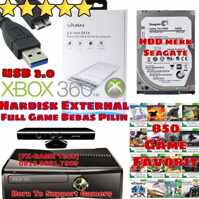 Jual HDD Hardisk Eksternal XBOX 360 JTAG RGH Full Game 320 500 GB 1Tb ...