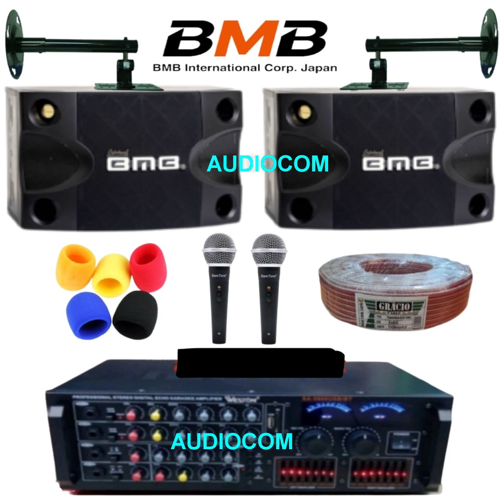 Jual paket karaoke sound system speaker BMB 8inch + amplifier Weston ...
