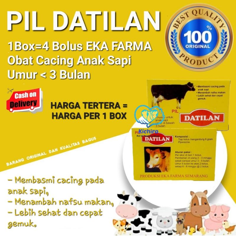 Jual Pil Datilan isi 4 Bolus Eka Farma Obat Cacing Dengan Kandungan ...